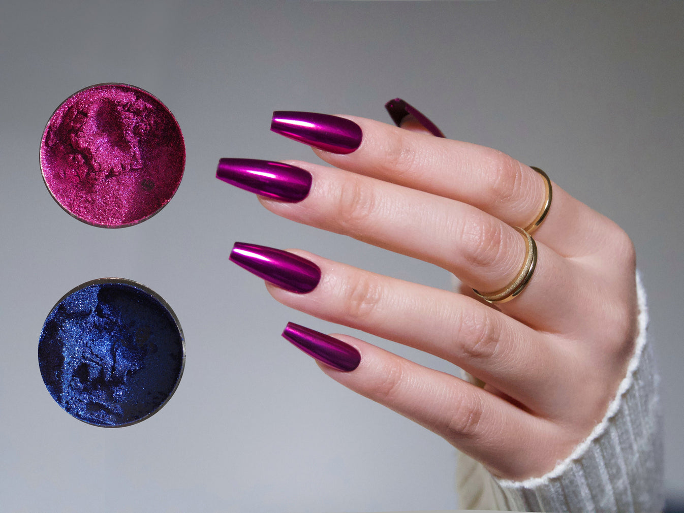 Rose & Royal Blue Metallic Mirrored Chrome Powder – MakyNailSupply